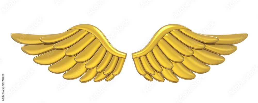 Golden Angel Wings Isolated Stock Illustration | Adobe Stock