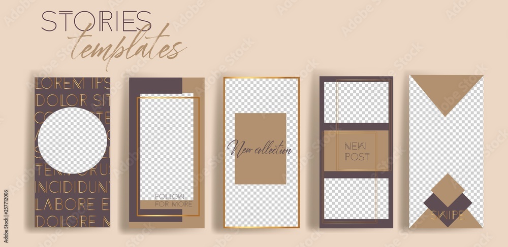 Set of instagram Templates. Vector Layout. Design backgrounds for ...