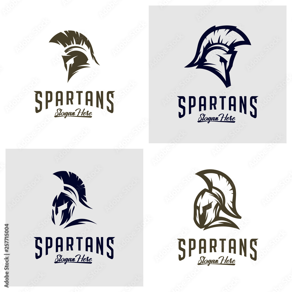 Set of Spartan Logo Vector, Sparta Logo Vector, Spartan Helmet Logo ...