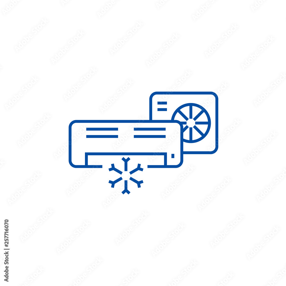 Air conditioner,split system line concept icon. Air conditioner,split ...