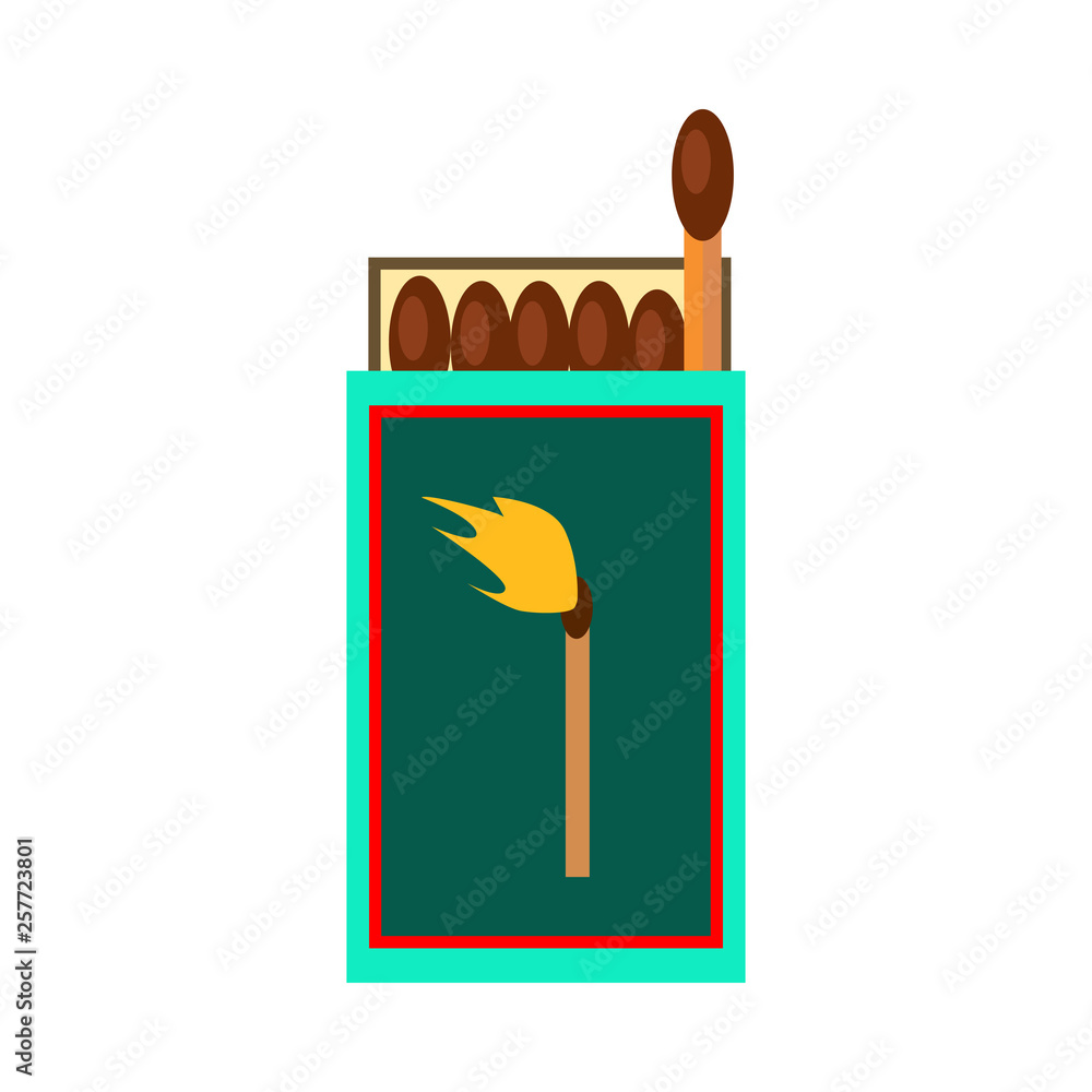 Matches box. Fire, matchbox, matchsticks. Vector illustration can be ...