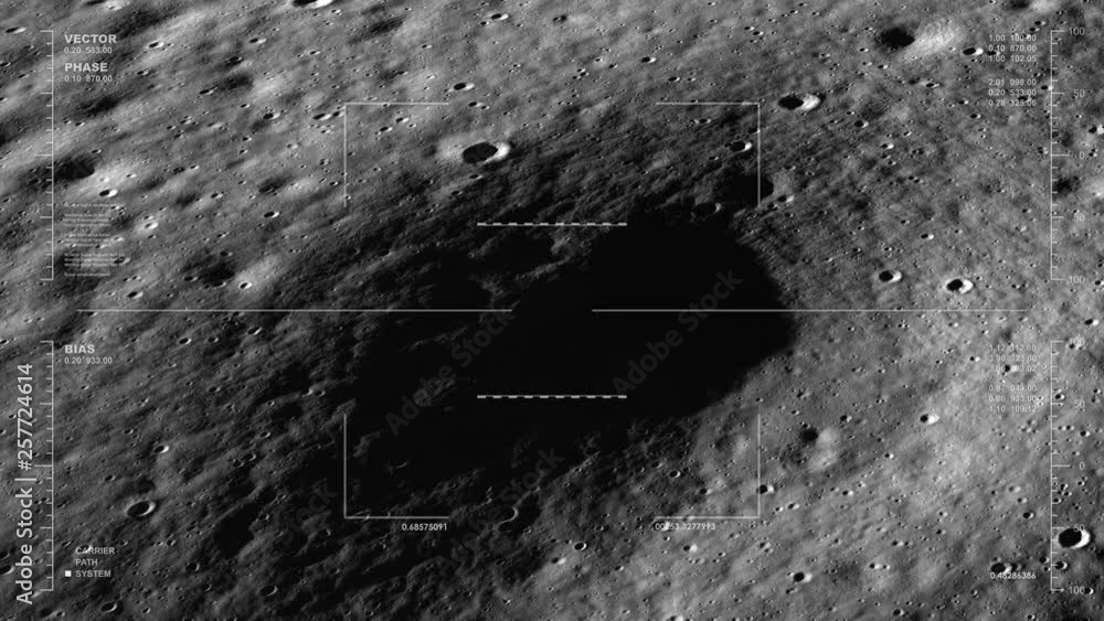360 degree circular recon or mapping flyover of Earth's Moon ...
