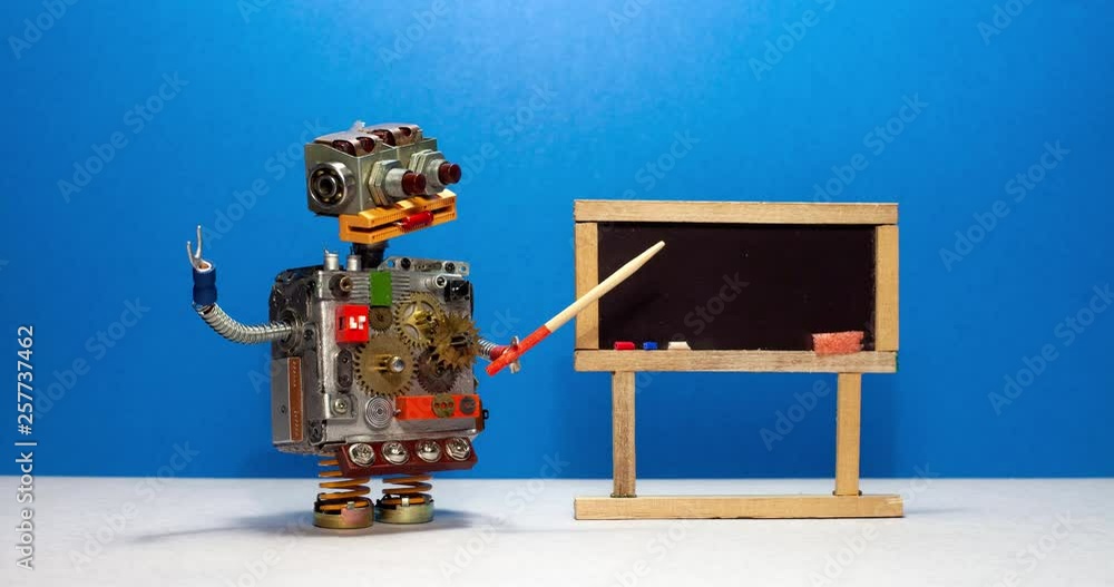 Artificial intelligence robotic machine learning concept. Robot ...