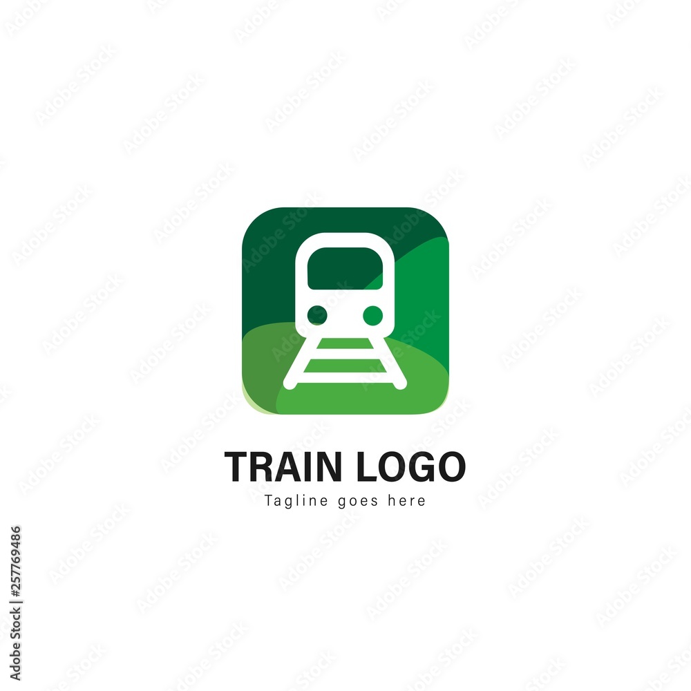 Train logo template design. Train logo with modern frame vector design ...