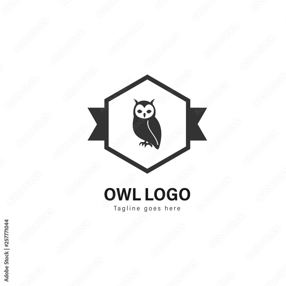 Owl logo template design. Owl logo with modern frame vector design ...
