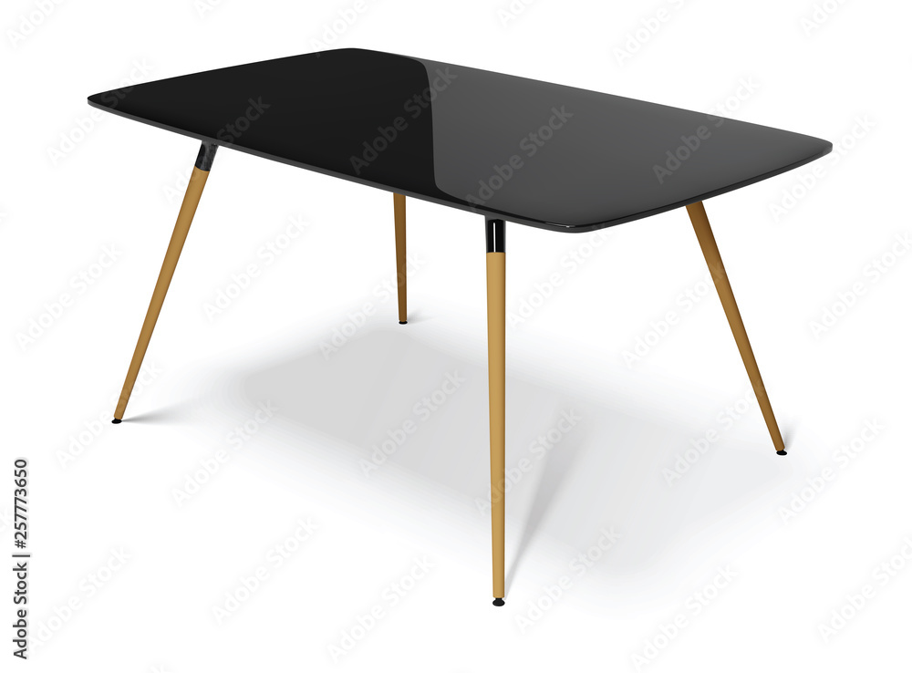 black table with wooden legs, vector illustration Stock Vector | Adobe ...