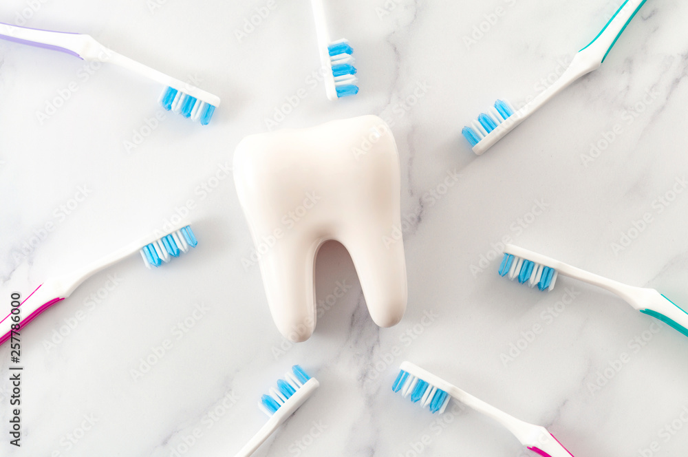 Oral health, dental hygiene and brushing your teeth concept theme with ...