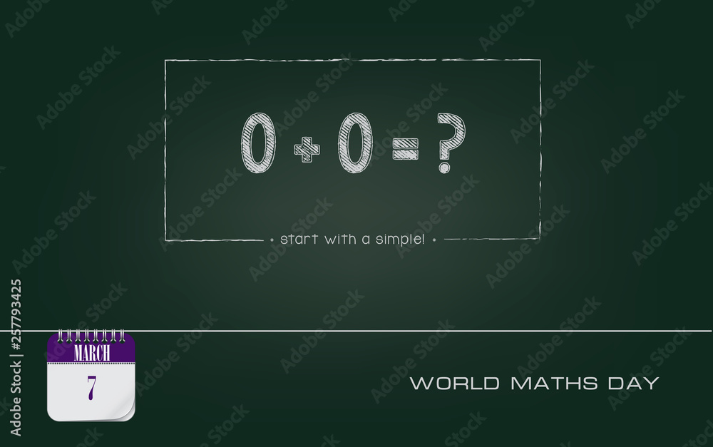 Postcard World Maths Day Stock Vector | Adobe Stock