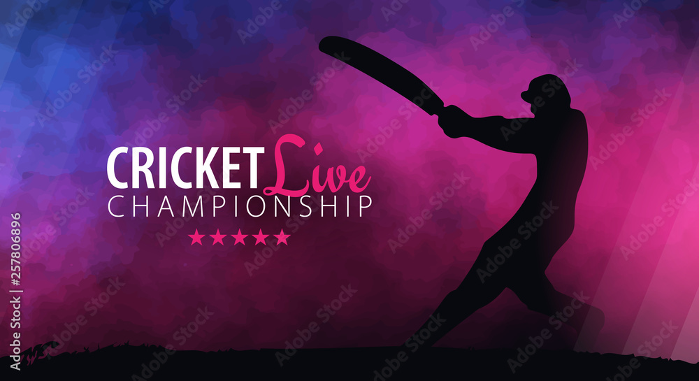 Cricket Championship banner or poster, design with players and bats ...