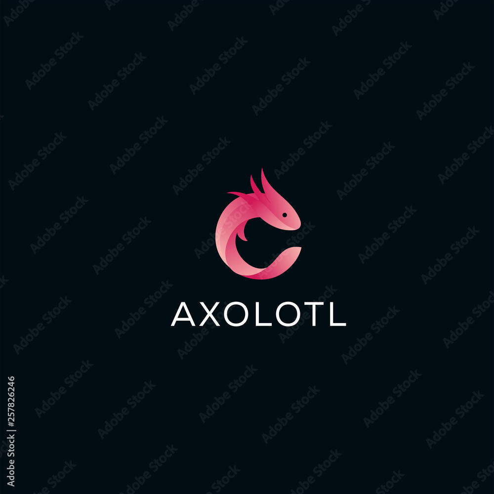axolotl logo design Stock Vector | Adobe Stock