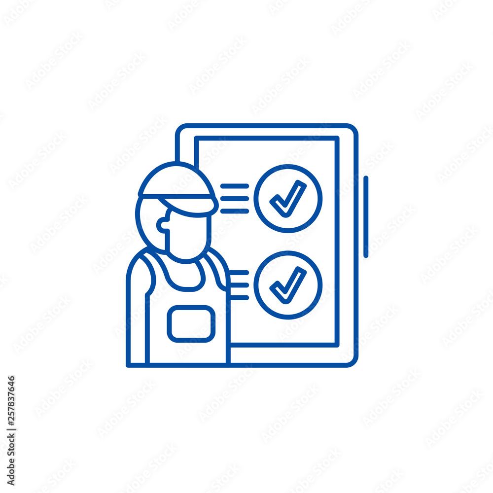 Technical inspection line concept icon. Technical inspection flat ...