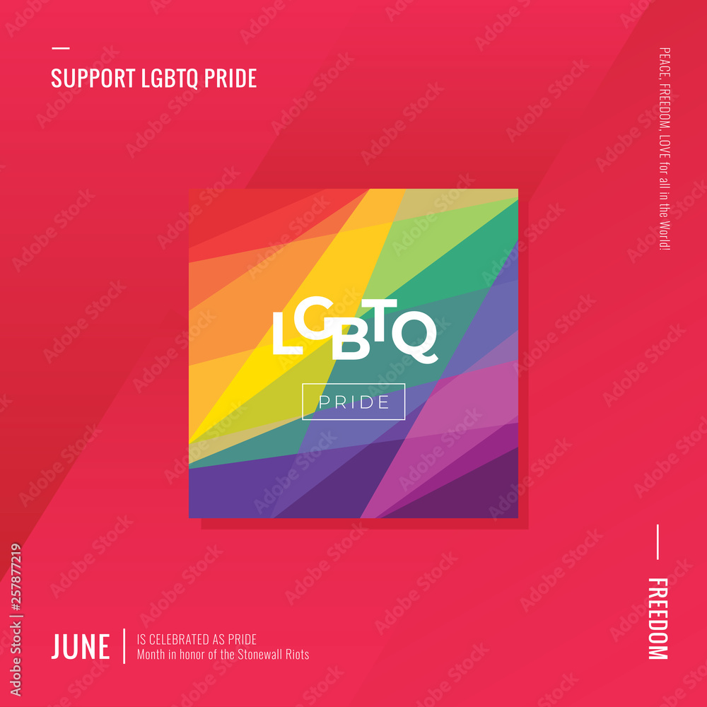Support LGBT Pride. Rainbow abstract. Freedom. Love. Vector. Template ...
