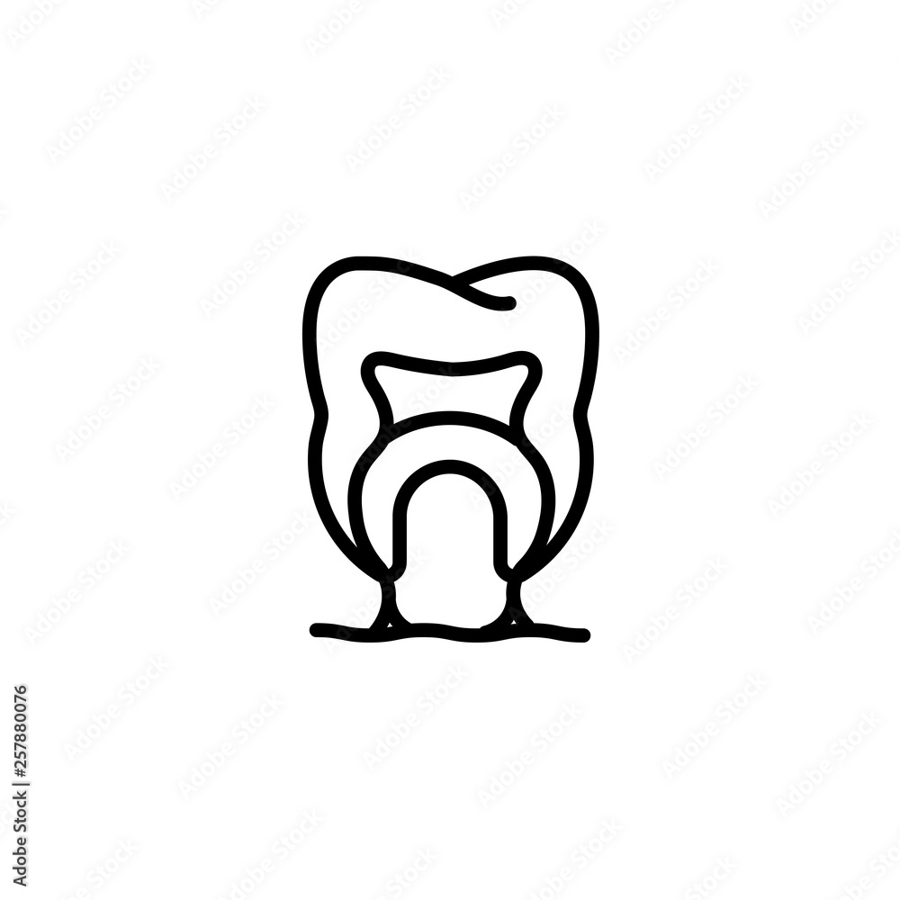 anatomy, canal, root, tooth, diagram, blood, bone icon in black outline ...