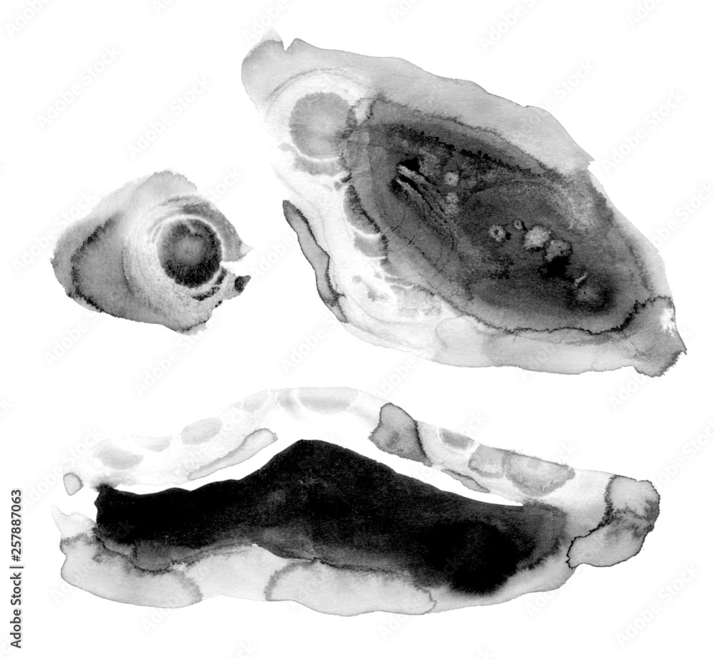 Handmade ink painting, to use alone or combined, with color or black ...