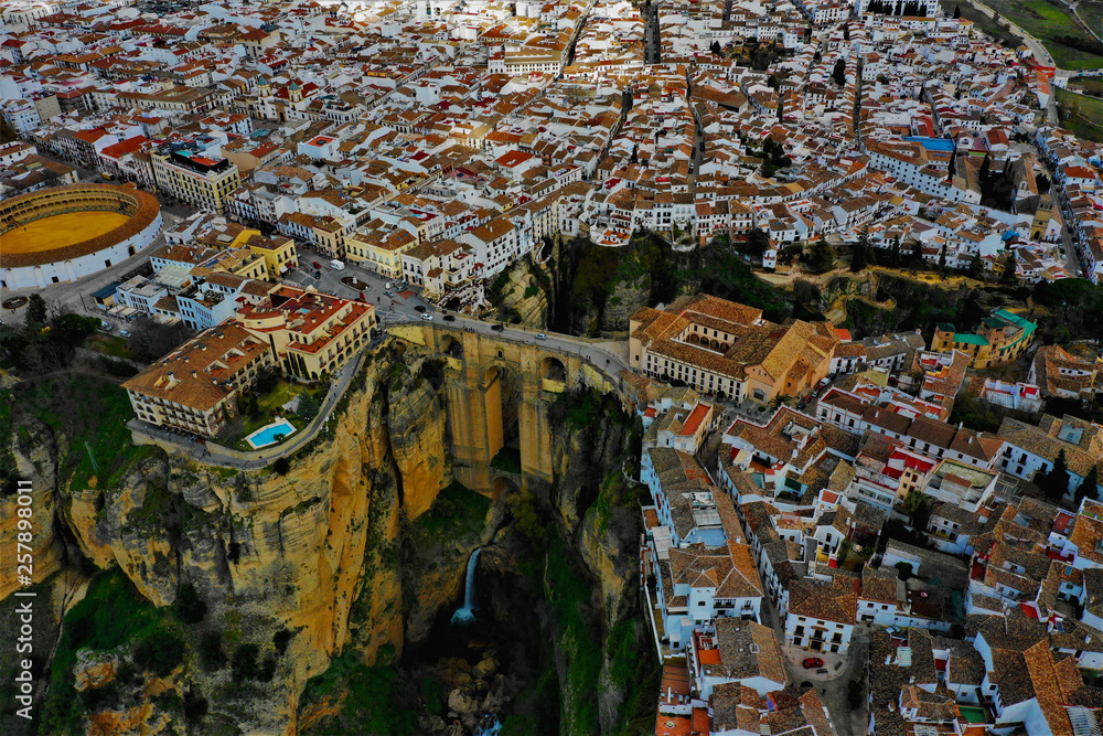 Ronda in Spanien Luftbilder - Puente Nuevo, Plaza de Toros de Ronda und ...