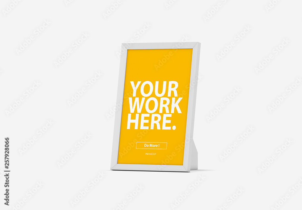 Vertical White Frame with Stand Mockup Stock Template | Adobe Stock