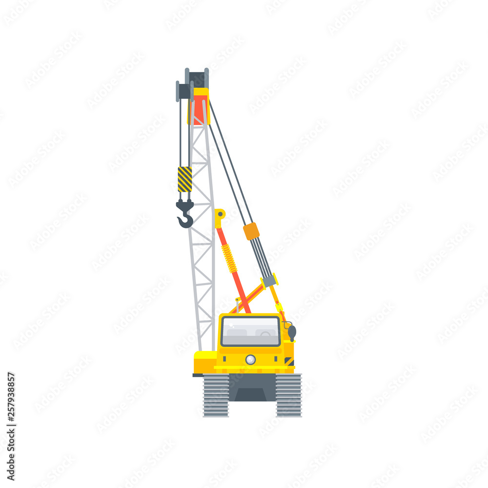 assembly crawler crane illustration front view Stock Vector | Adobe Stock