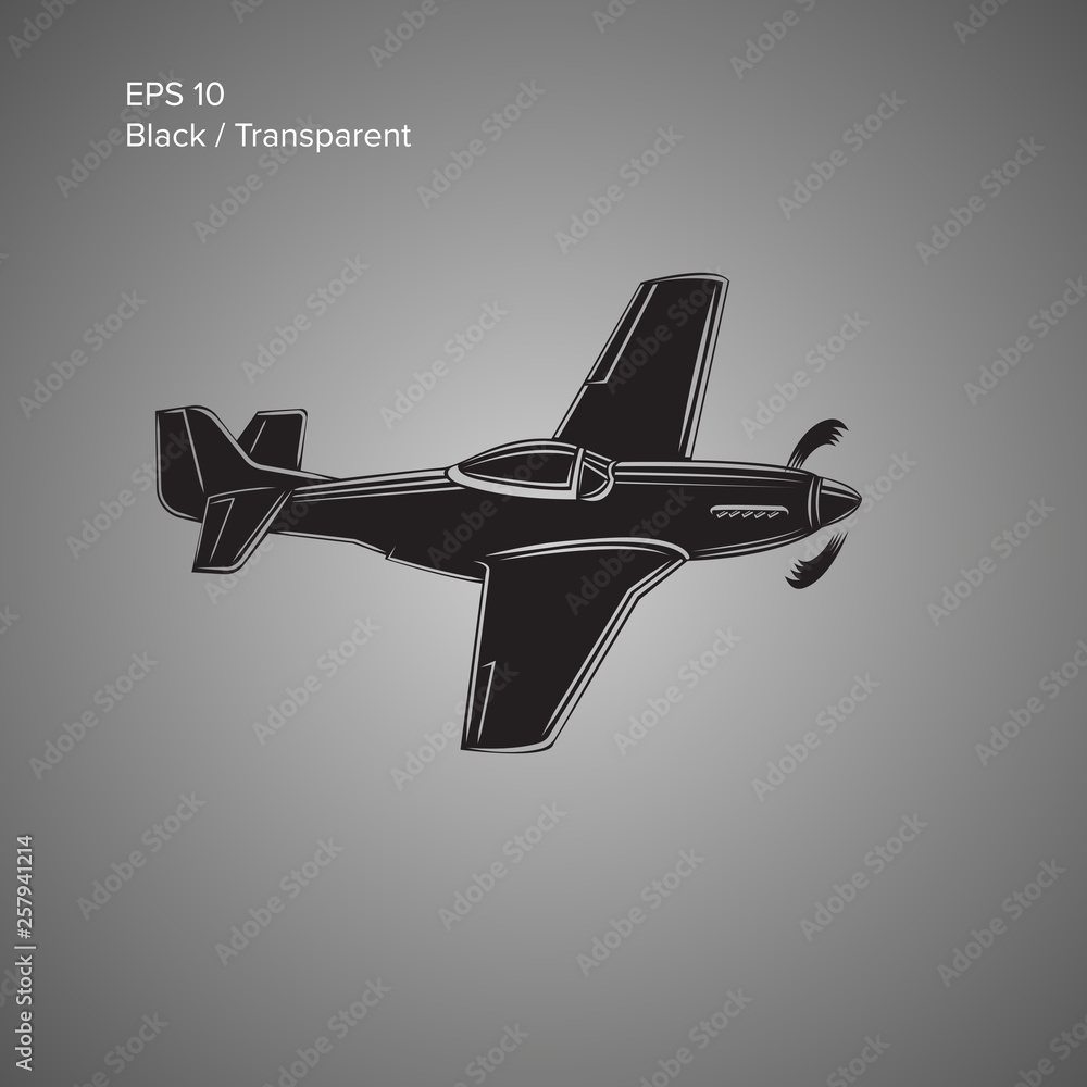 Legendary WWII american fighter aircraft. Single piston engine war ...