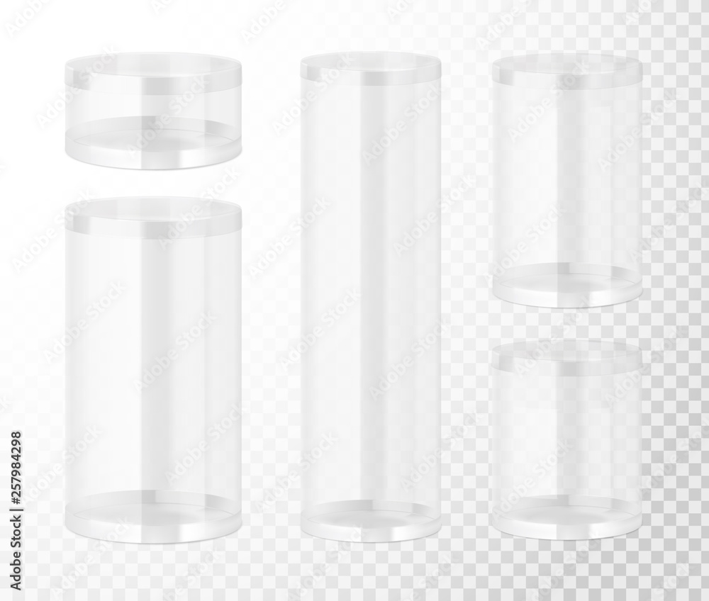 Plastic jar mockups. Vector illustration on transparent background ...