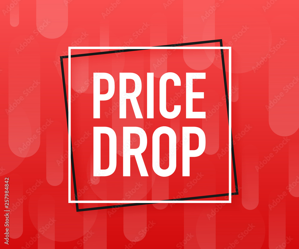 Price drop web banner. Sale tag, Banner design template. Vector ...