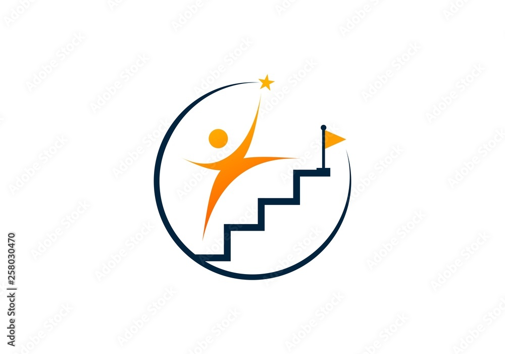 Career coaching logo design template vector image Stock Vector | Adobe ...