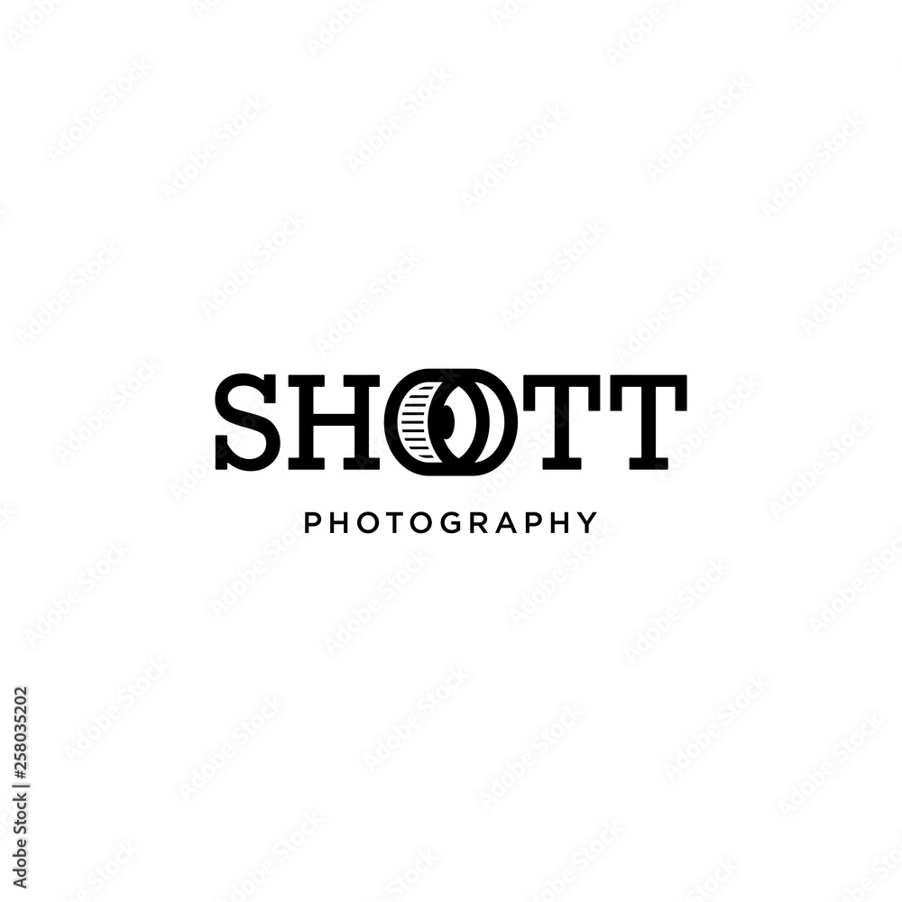 Simple wordmark logo from shoott photography logo design concept Stock ...
