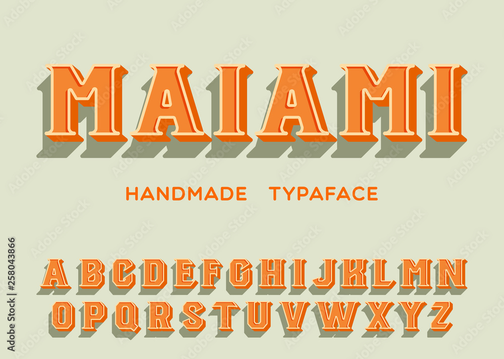 Maiami. Vintage 3d alphabet. Sign Inspired Super Detailed Realistic ...