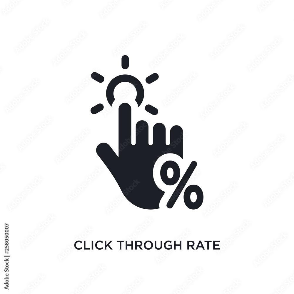 click through rate isolated icon. simple element illustration from ...