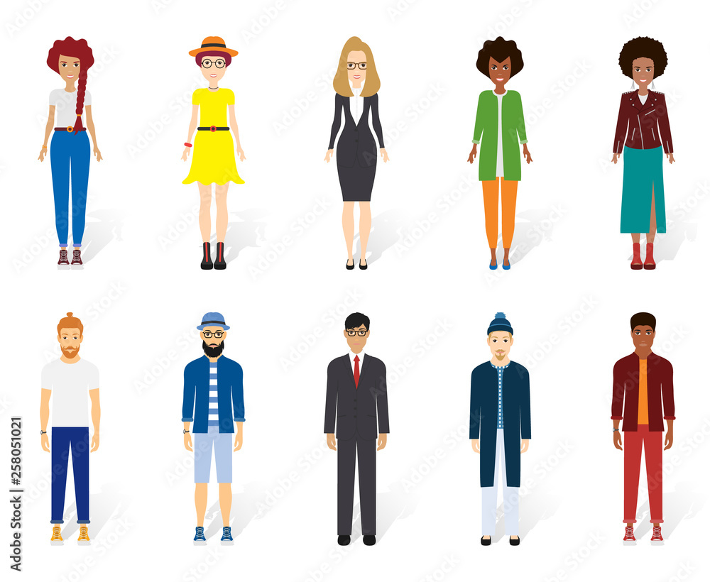 Colorful vector people collection. Vector design of different ...