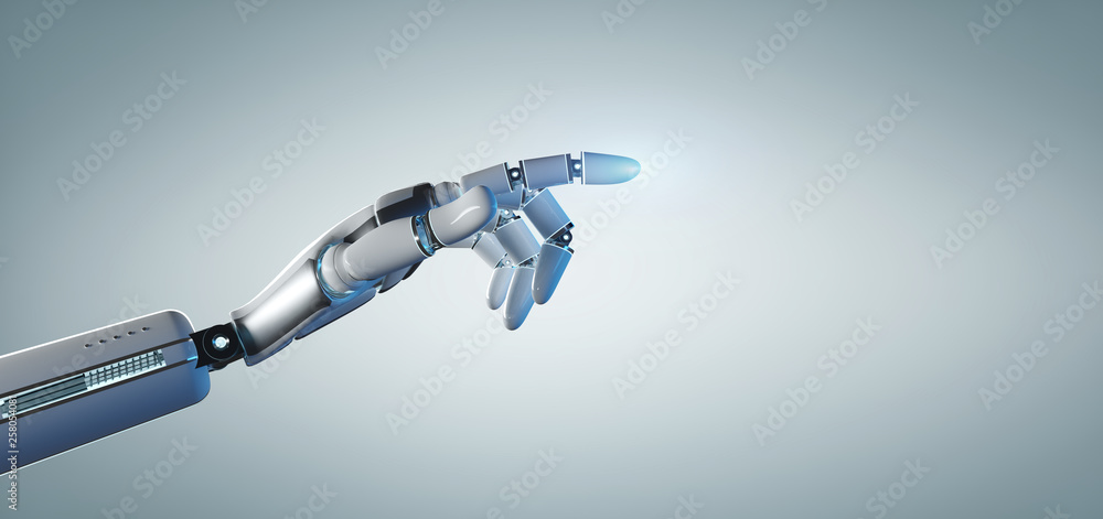 Cyborg robot hand on an uniform background 3d rendering Stock Photo ...