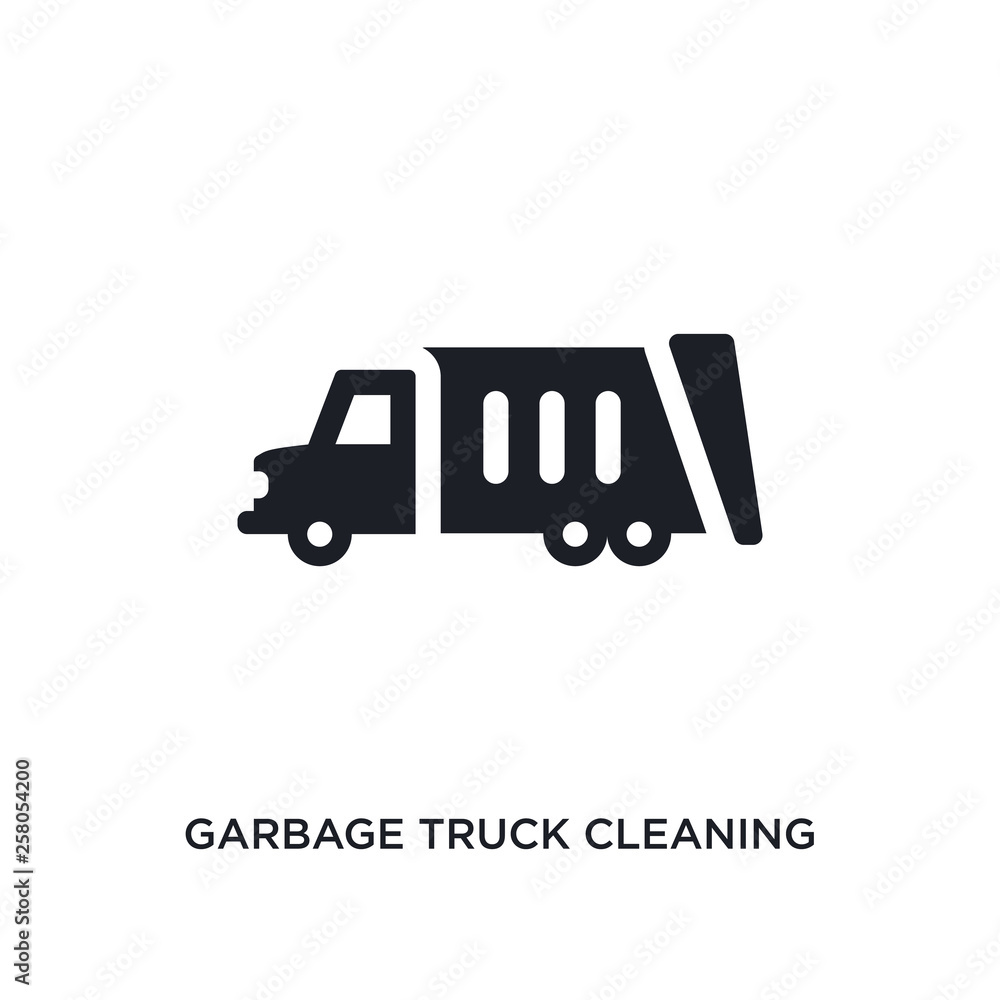 garbage truck cleaning isolated icon. simple element illustration from ...