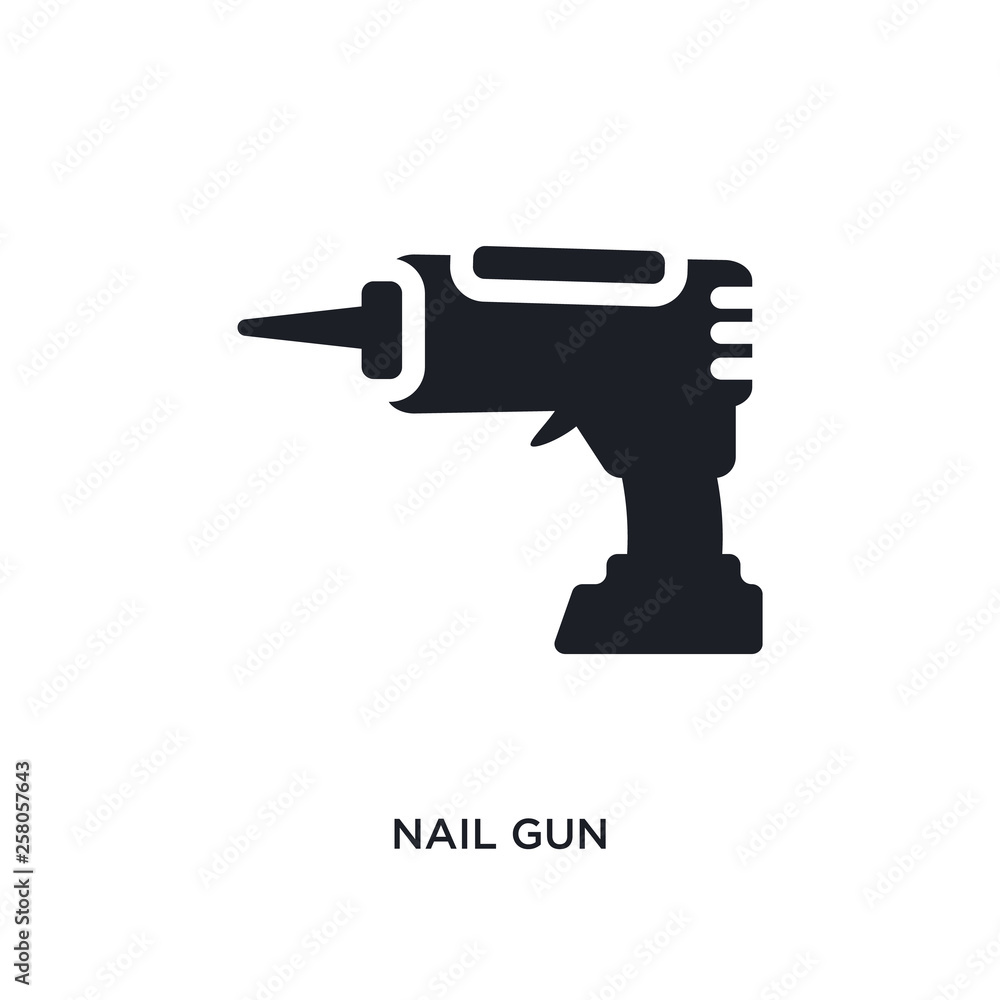 nail gun isolated icon. simple element illustration from construction ...