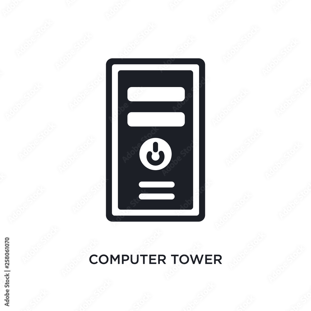 Computer Tower Isolated Icon Simple Element Illustration From Electronic Stuff Fill Concept
