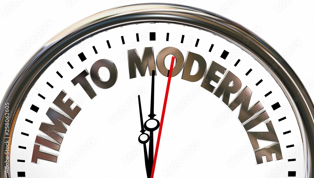 Time to Modernize Update New Refresh Clock Words 3d Illustration Stock ...