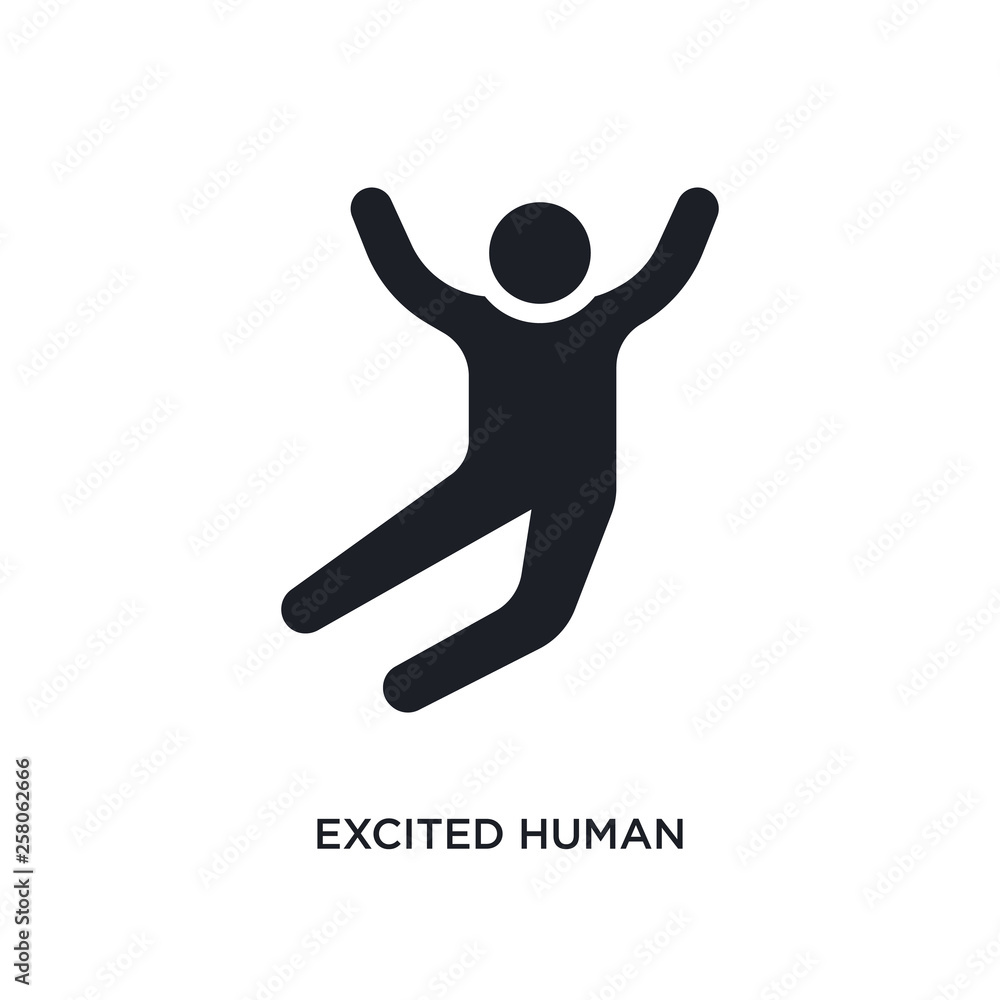 excited human isolated icon. simple element illustration from feelings ...