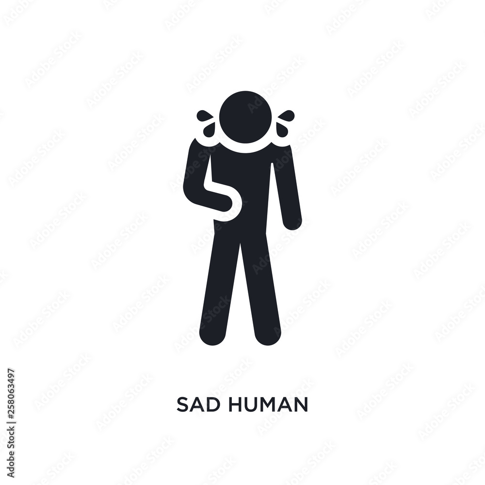 sad human isolated icon. simple element illustration from feelings ...