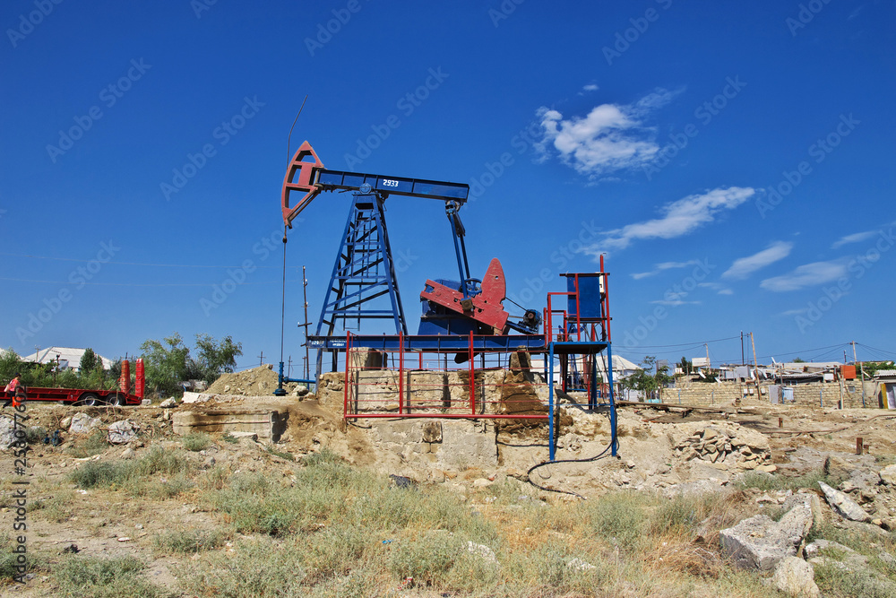 oil rig, Baku, Caspian Sea, Azerbaijan, Caucasus Stock Photo | Adobe Stock
