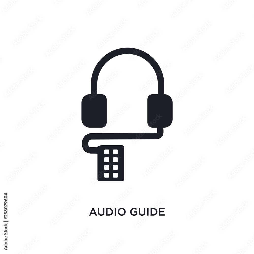 audio guide isolated icon. simple element illustration from museum ...