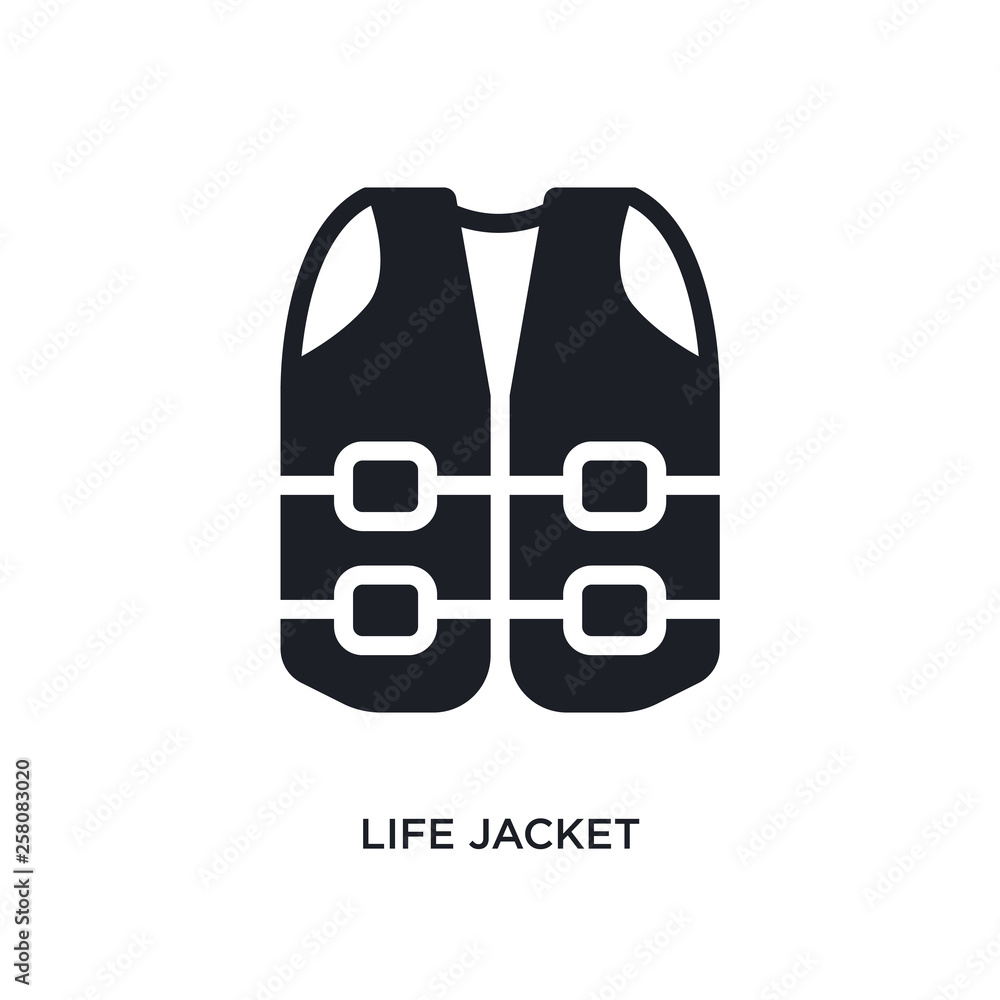 life jacket isolated icon. simple element illustration from nautical ...