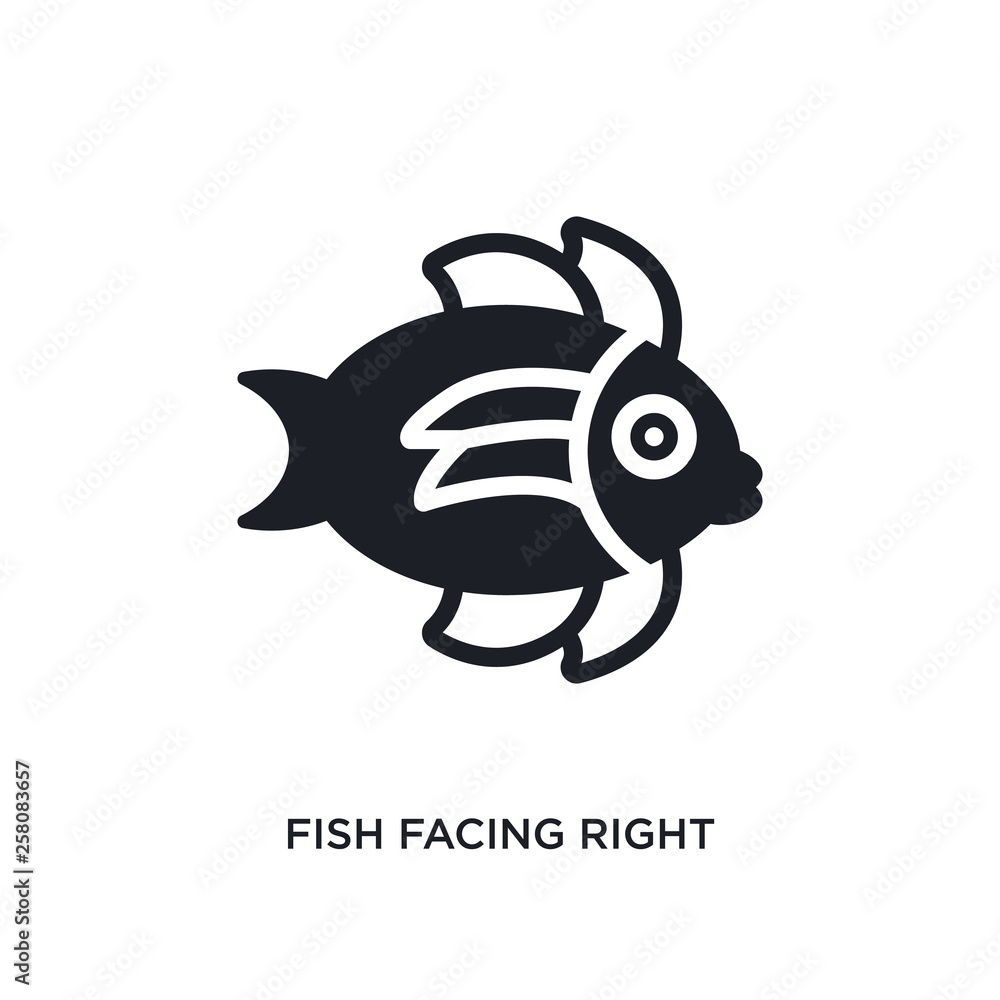 fish facing right isolated icon. simple element illustration from ...