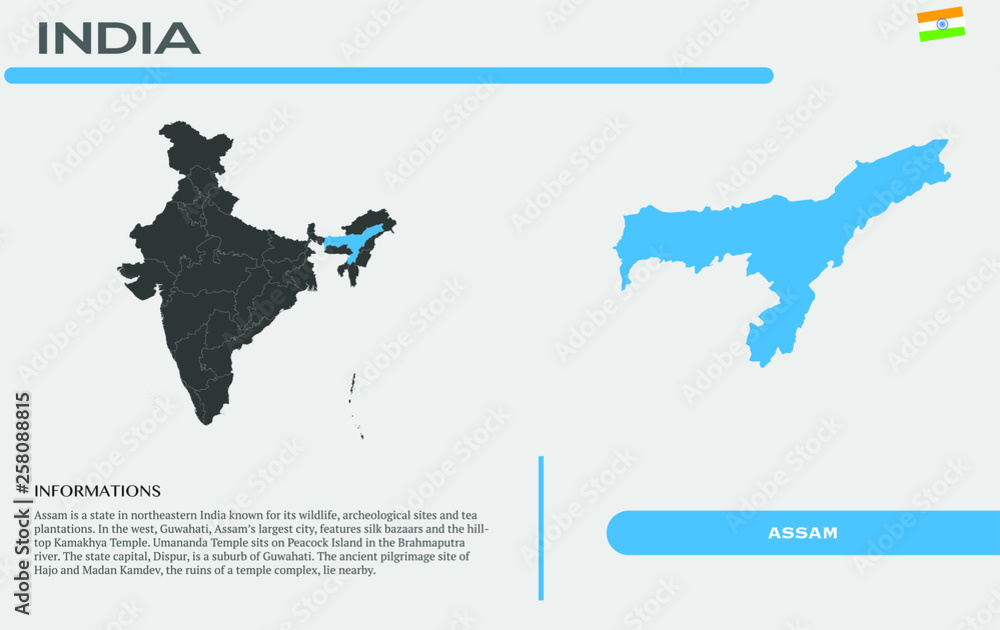 ASSAM STATE INFOGRAPHICS Stock Vector | Adobe Stock