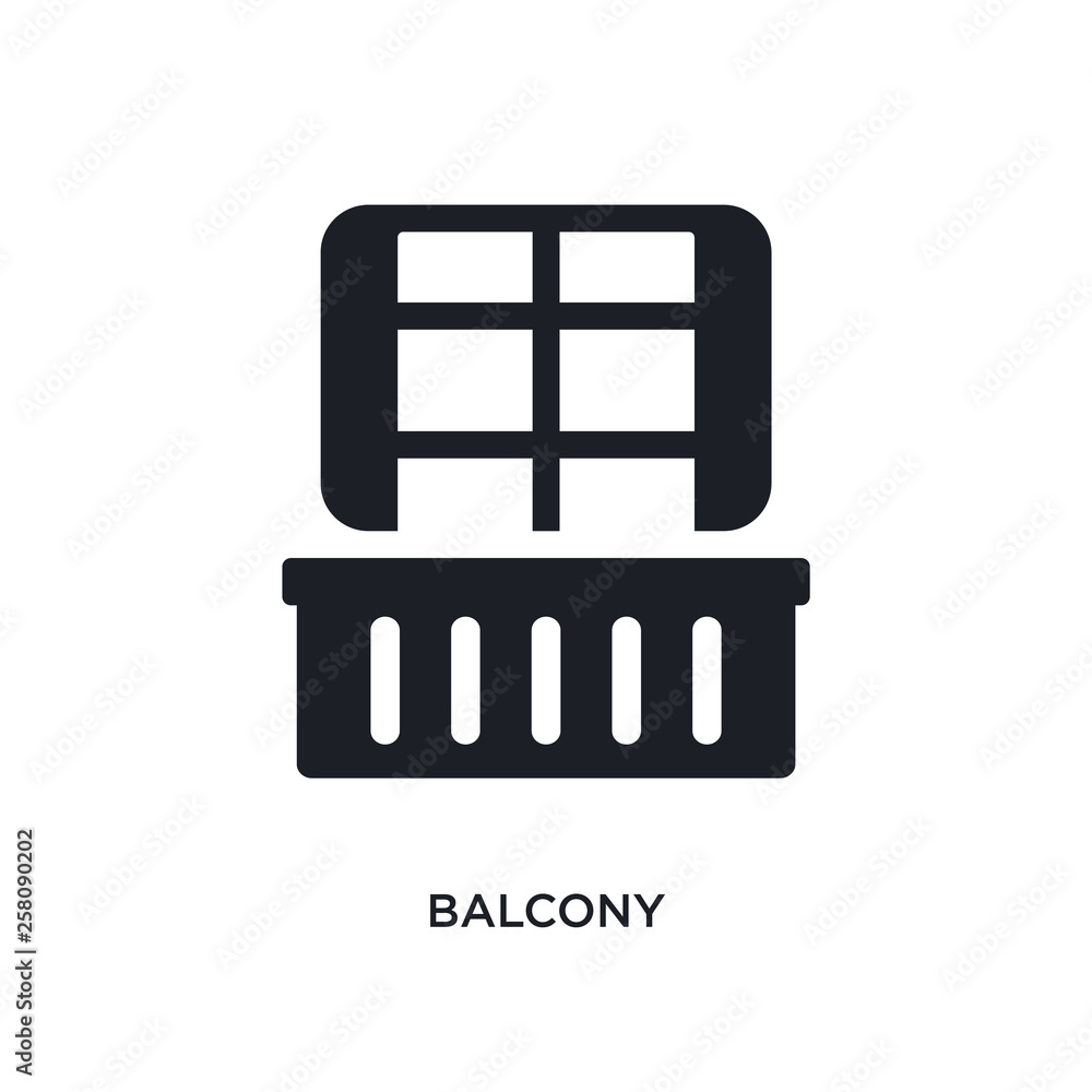 balcony isolated icon. simple element illustration from real estate ...