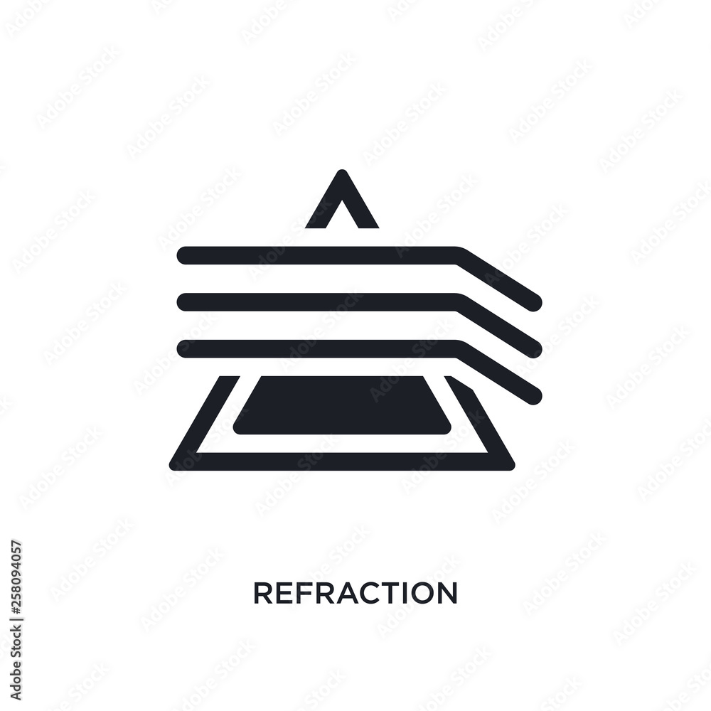 refraction isolated icon. simple element illustration from science ...