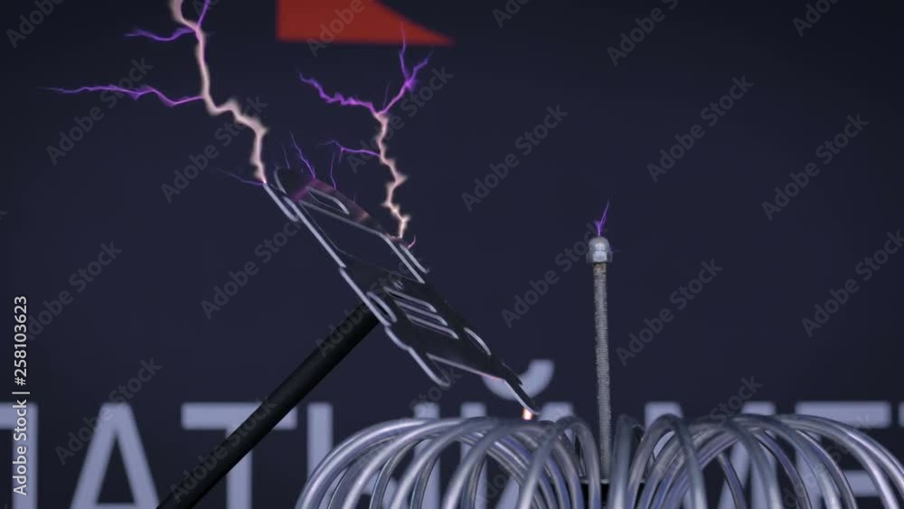 Wireless power, electricity, education, science and physics concept ...