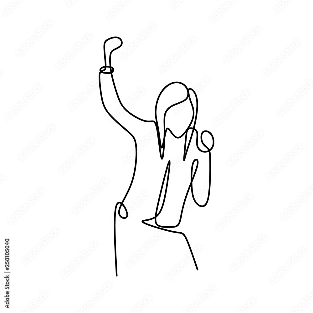 drawing a continuous line of office employees successfully completing ...