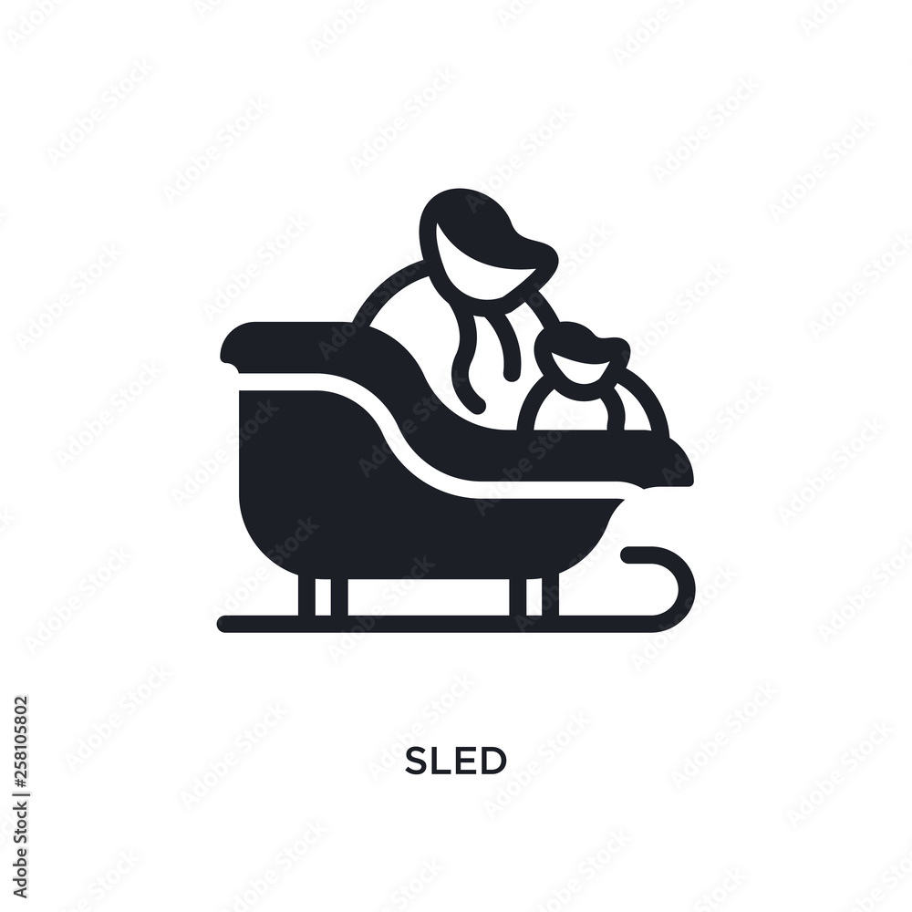 sled isolated icon. simple element illustration from winter concept ...