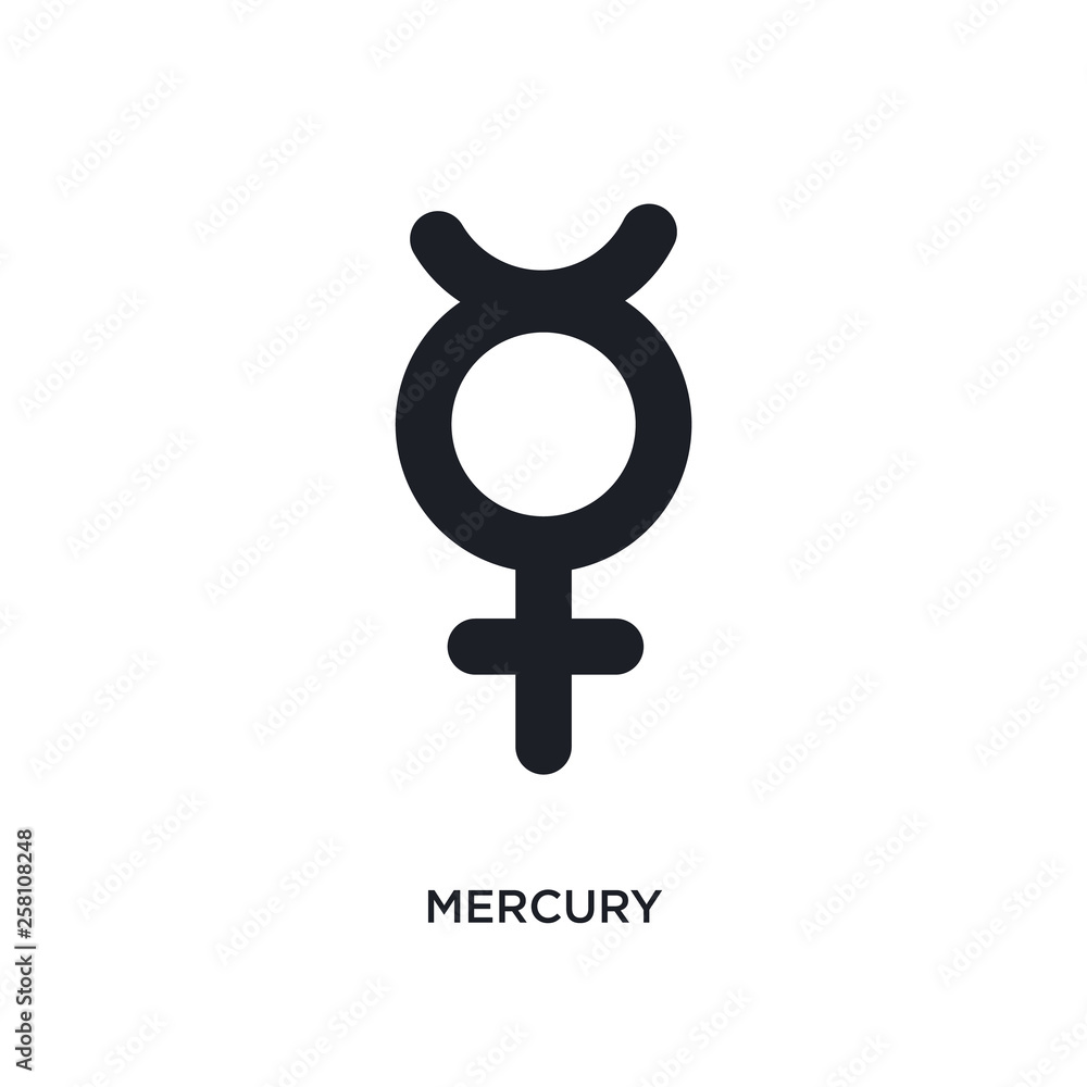 mercury isolated icon. simple element illustration from zodiac concept ...