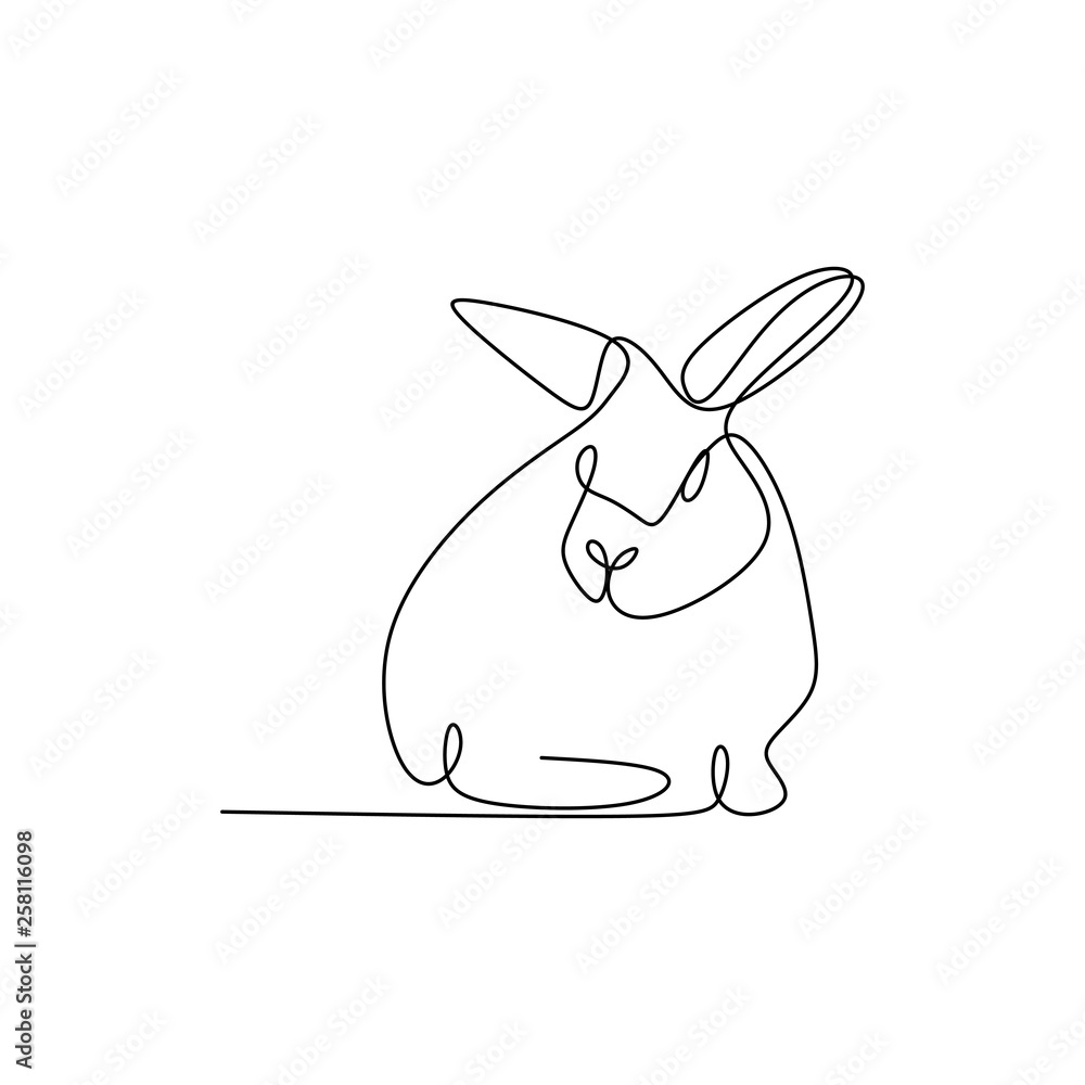 line drawings keep on rabbit animals, simple lines. Stock Vector ...