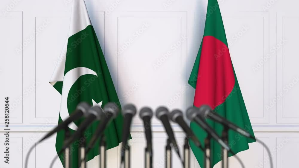 Flags of Pakistan and Bangladesh at international meeting or ...