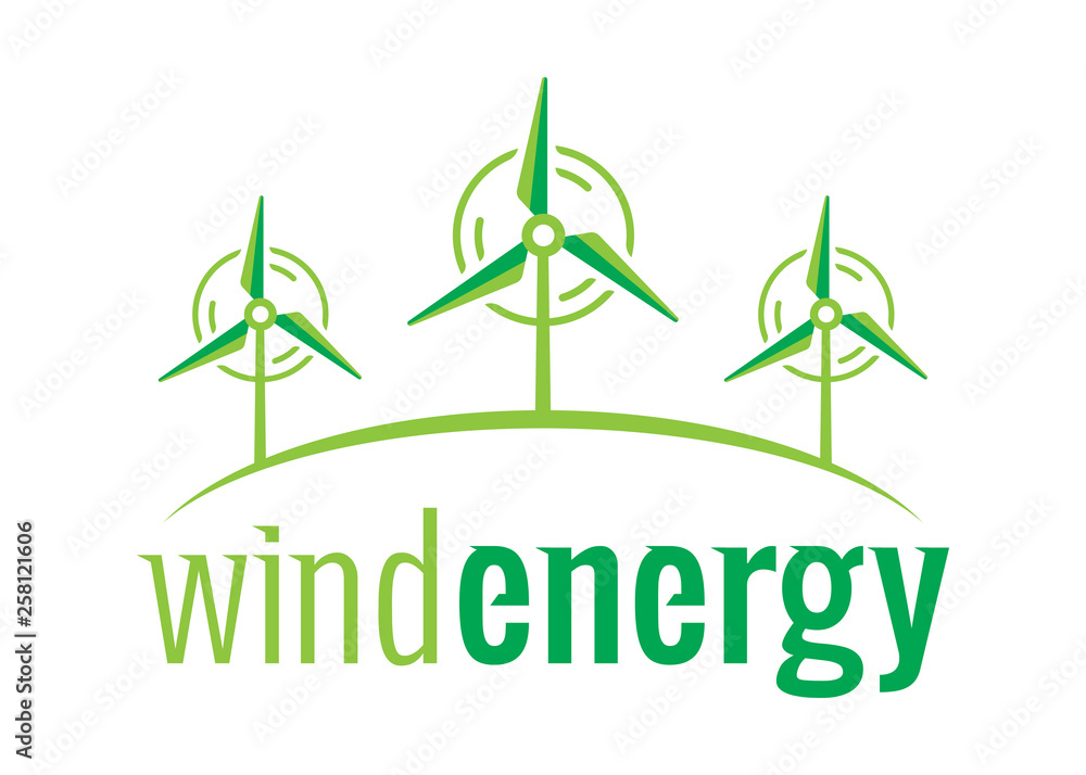 wind energy and wind turbine logo. infographic wind energy and wind ...